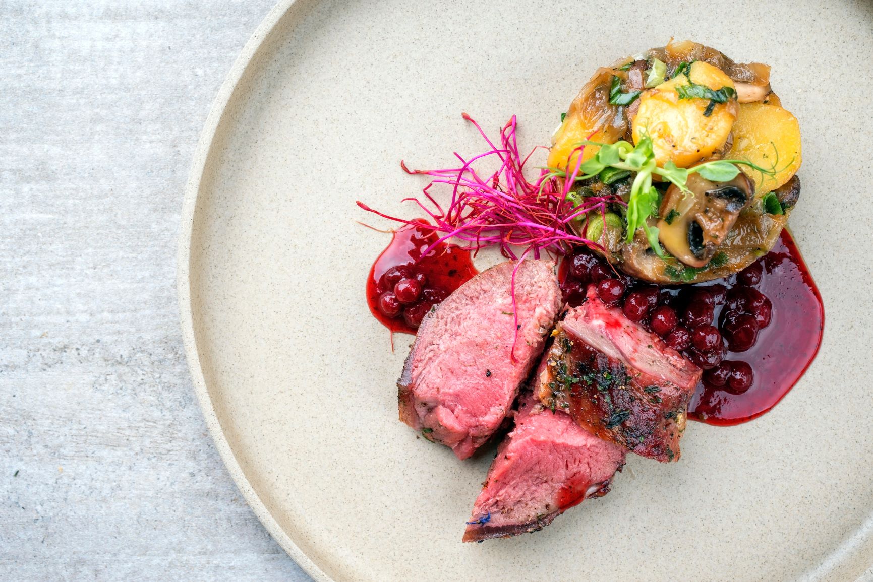 Wild Roe Deer, Potato Cake, Wild Garlic & Mushrooms - Graham's Family Dairy